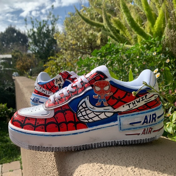 Nike | Shoes | Af Shadow Custom Spiderman Signed By Marc Guggenheim ...